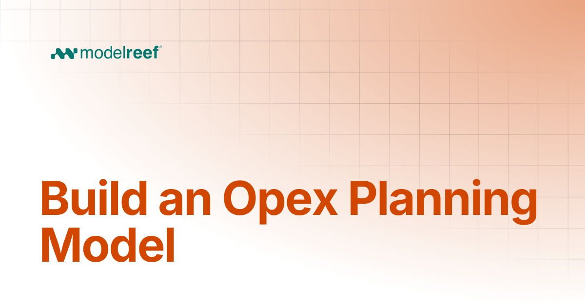 Build an Opex Planning Model | How Tos | Help, How-tos, Use Cases ...